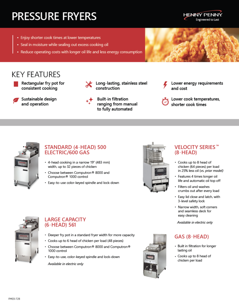 Henny Penny Commercial Pressure Fryers